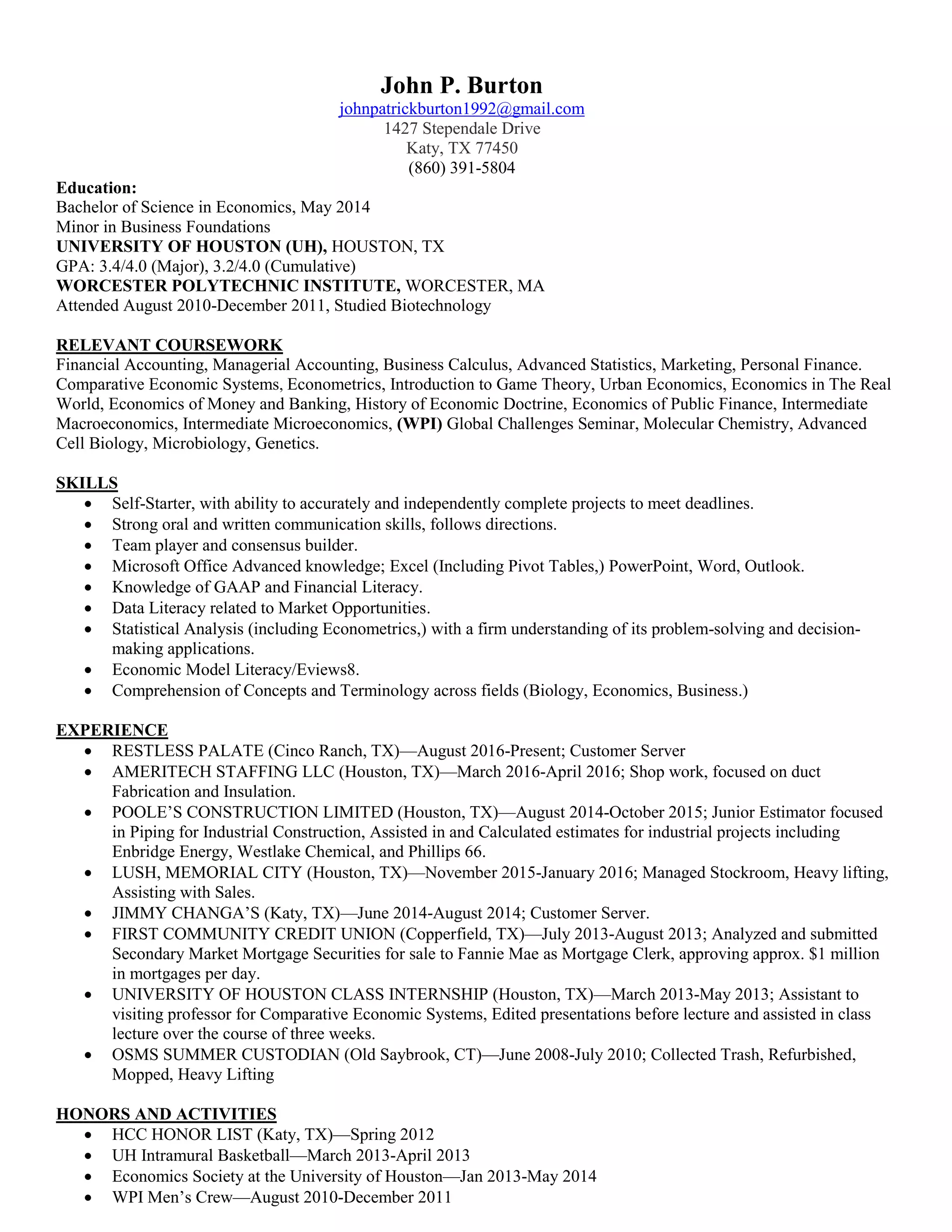 John Resume-CV as of October 11th, 2016 | PDF