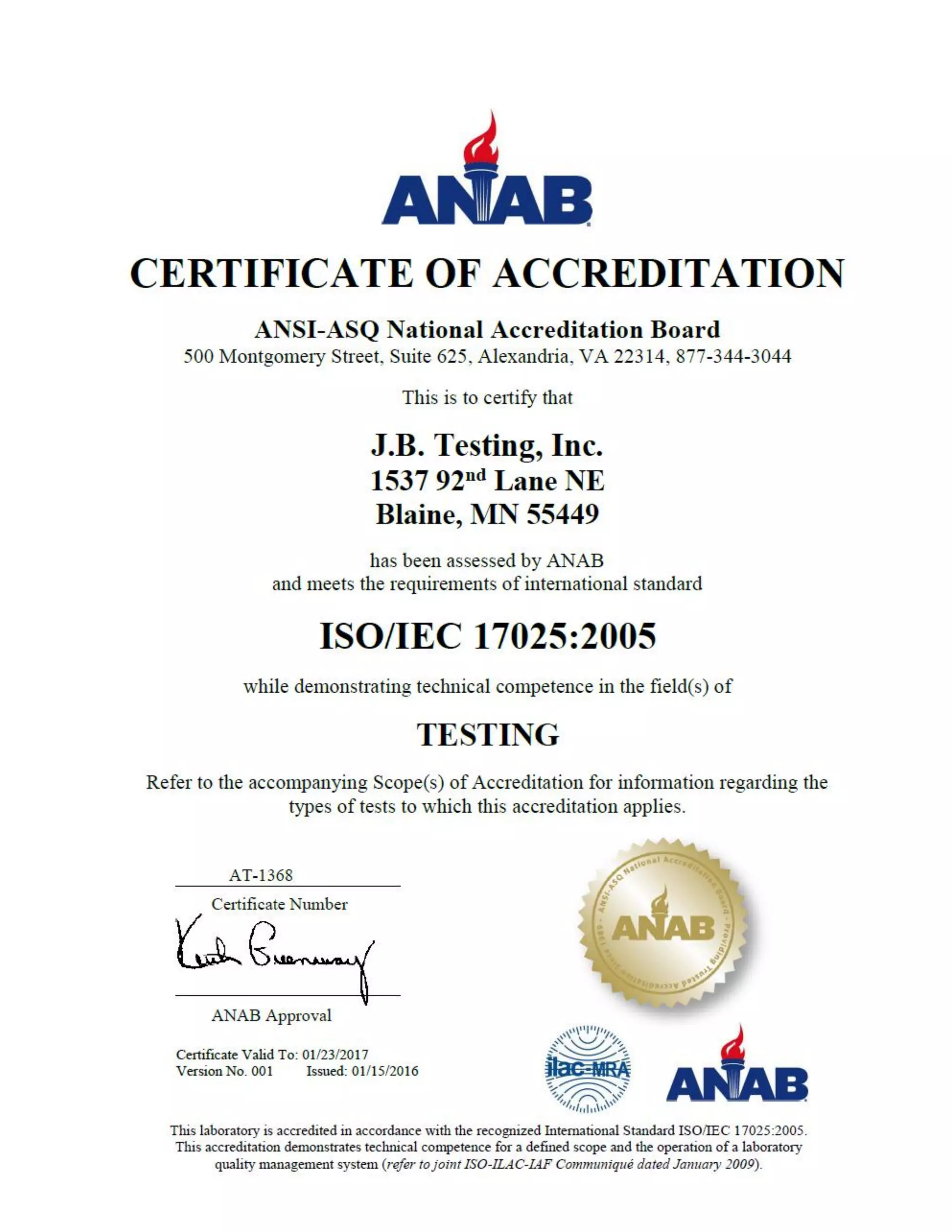 anab certification | PDF