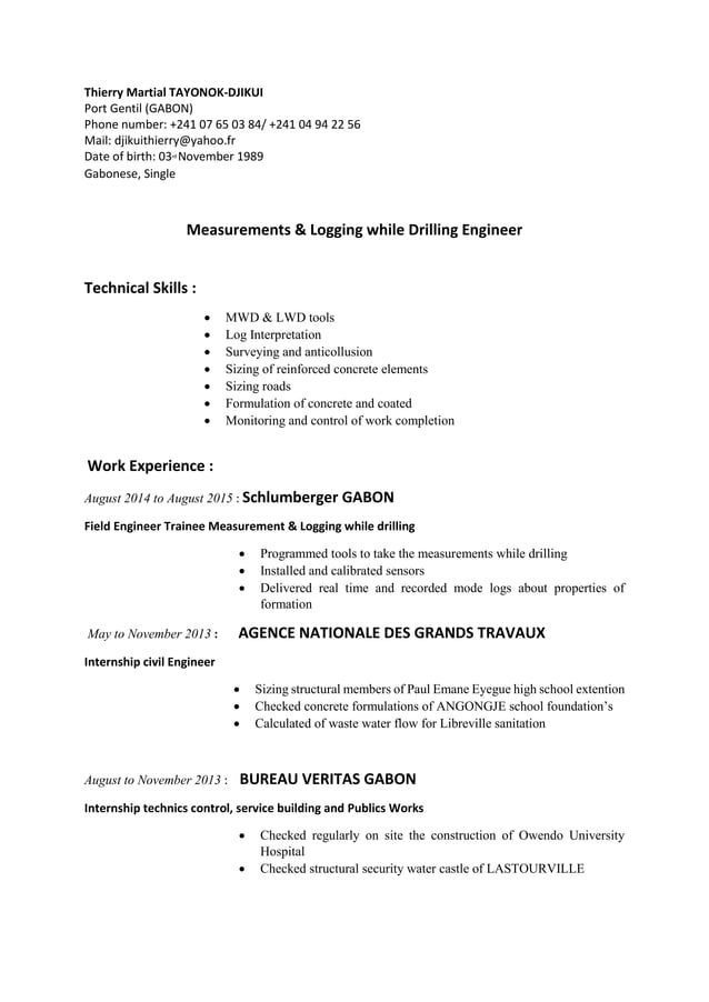 Thierry Martial TAYONOK CV | PDF