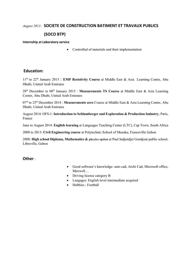 Thierry Martial TAYONOK CV | PDF