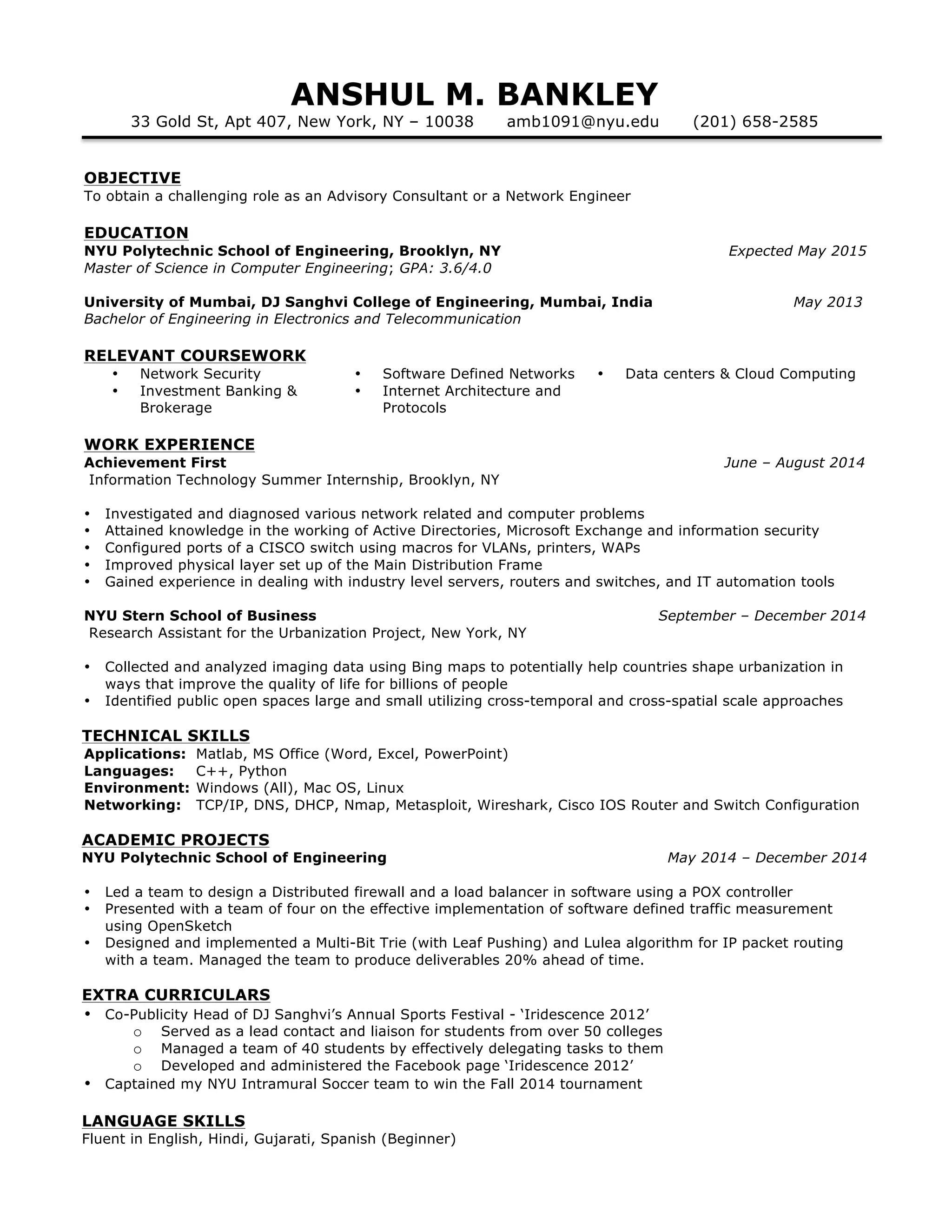 Anshul_Bankley_Resume | PDF