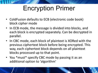 ColdFusion_Code_Security_Best_Practices_NCDevCon_2015 | PPT