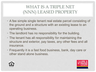 Investing in Triple Net Leased properties - power point show | PPSX