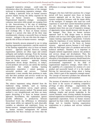 Focus on Human Resource as Improvement of the Flexible Manufacturing Operation of Organization ...