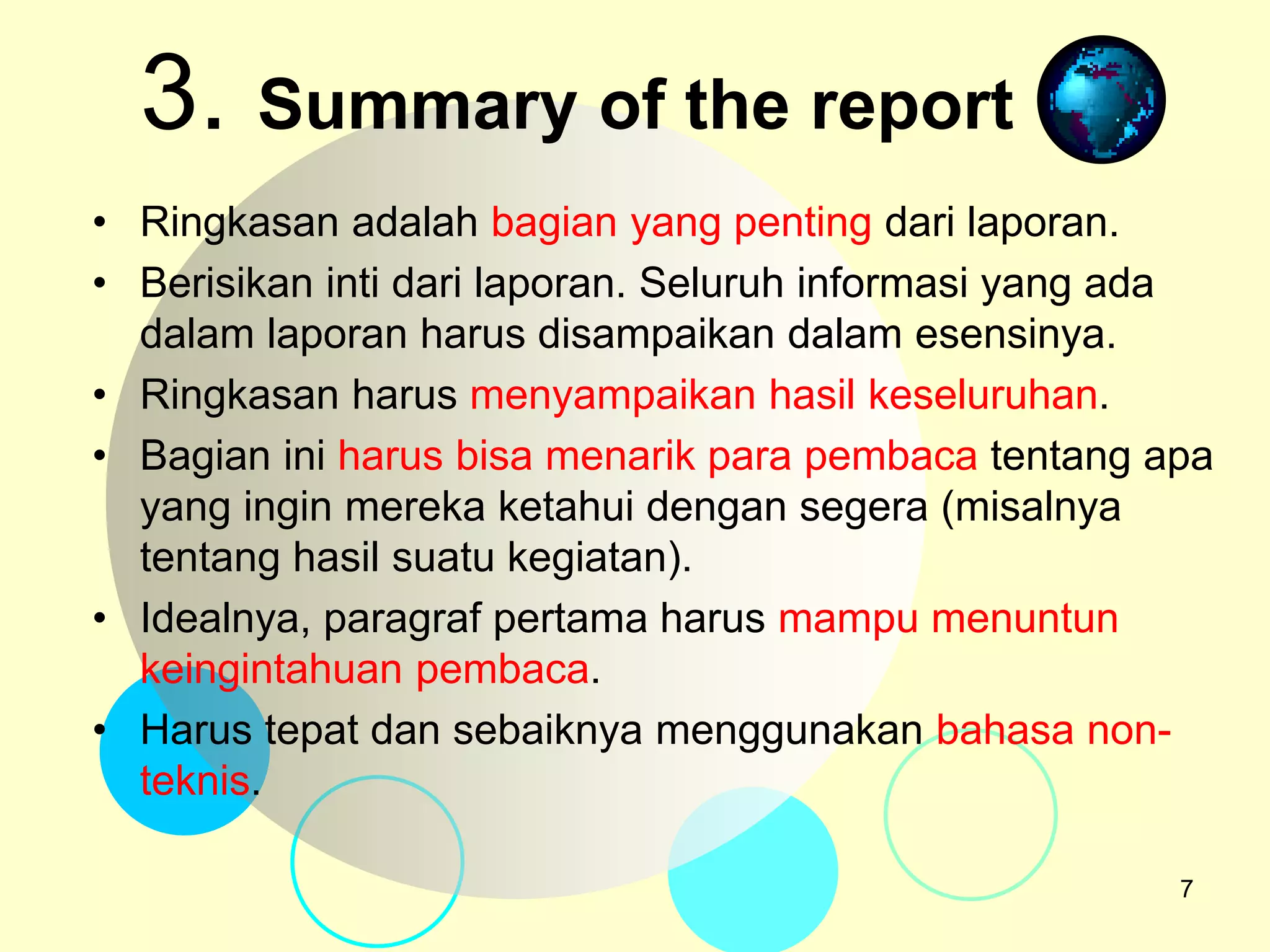 Structure of Report_Materi Training "REPORT WRITING SKILL" BNi Jkt | PPT