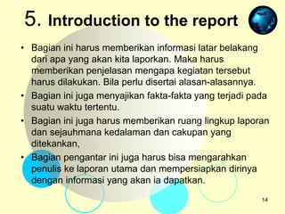 Structure of Report_Materi Training "REPORT WRITING SKILL" BNi Jkt | PDF