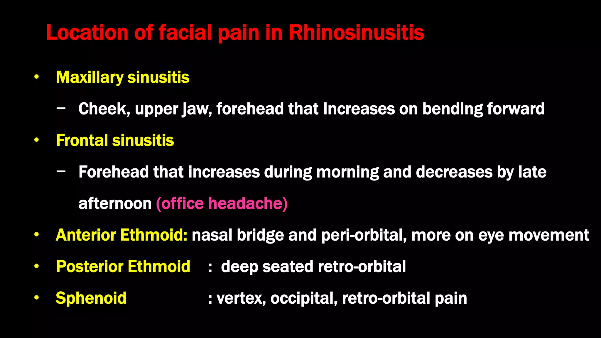 Clinical features and diagnosis of rhinosinusitis | PPTX