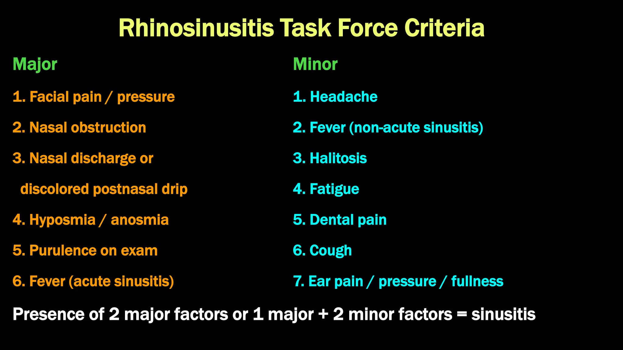 Clinical features and diagnosis of rhinosinusitis | PPTX