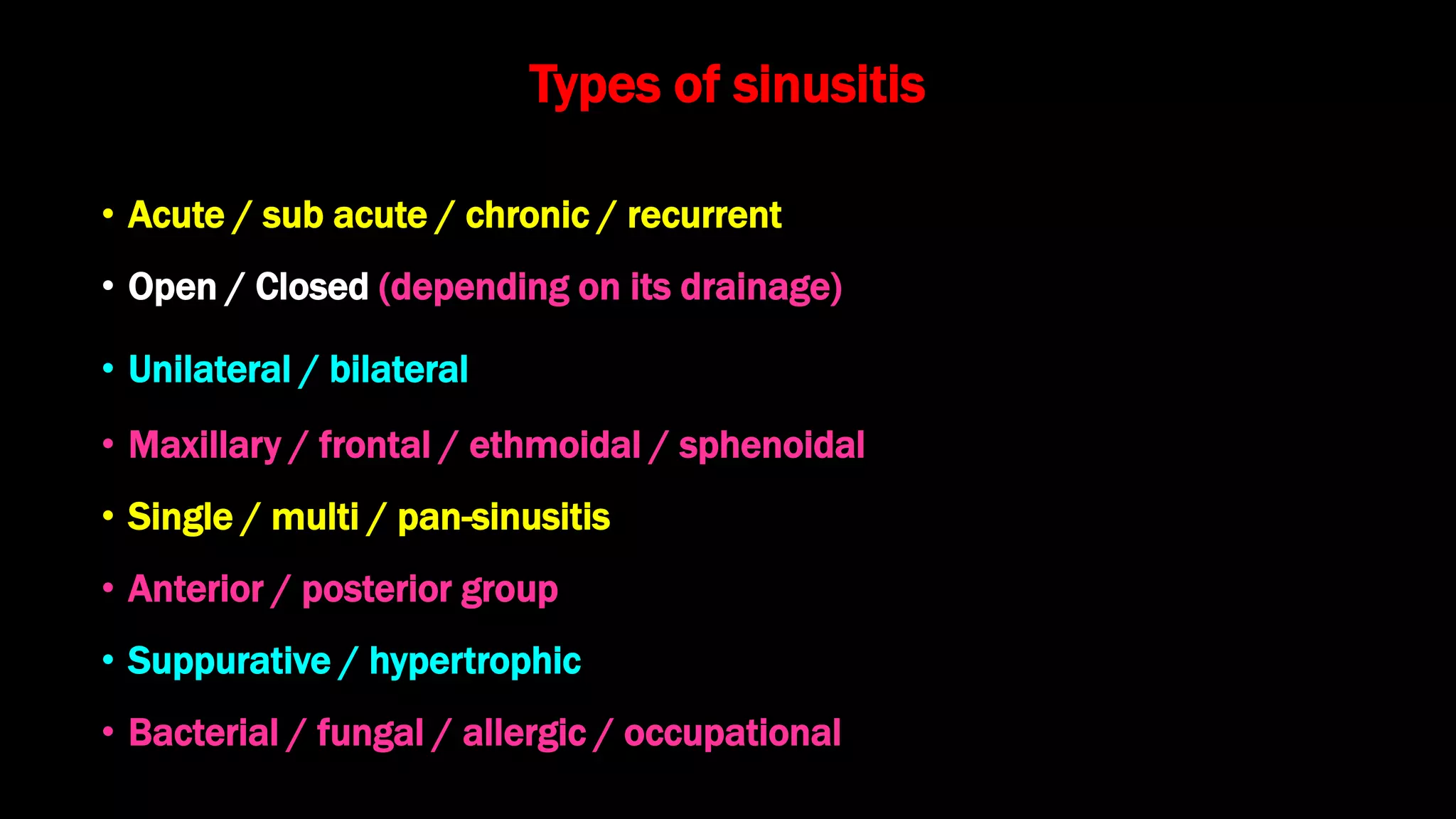Clinical features and diagnosis of rhinosinusitis | PPT