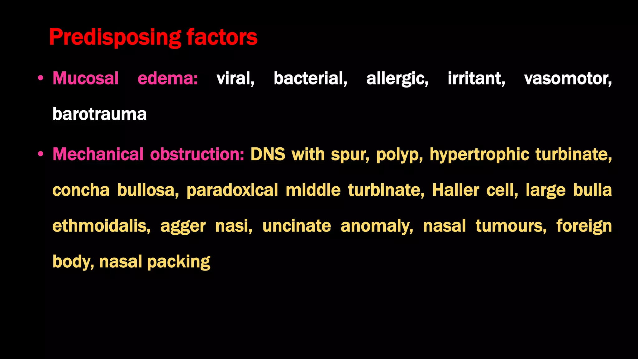 Clinical features and diagnosis of rhinosinusitis | PPT