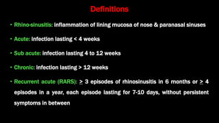 Clinical features and diagnosis of rhinosinusitis | PPTX