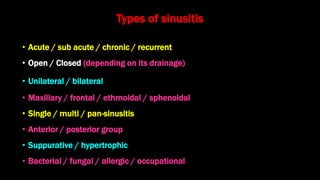 Clinical features and diagnosis of rhinosinusitis | PPTX