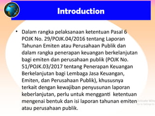 Bentuk & Isi Annual Report (POJK 29/2016 & SE OJK No.16/2021) _Training ...