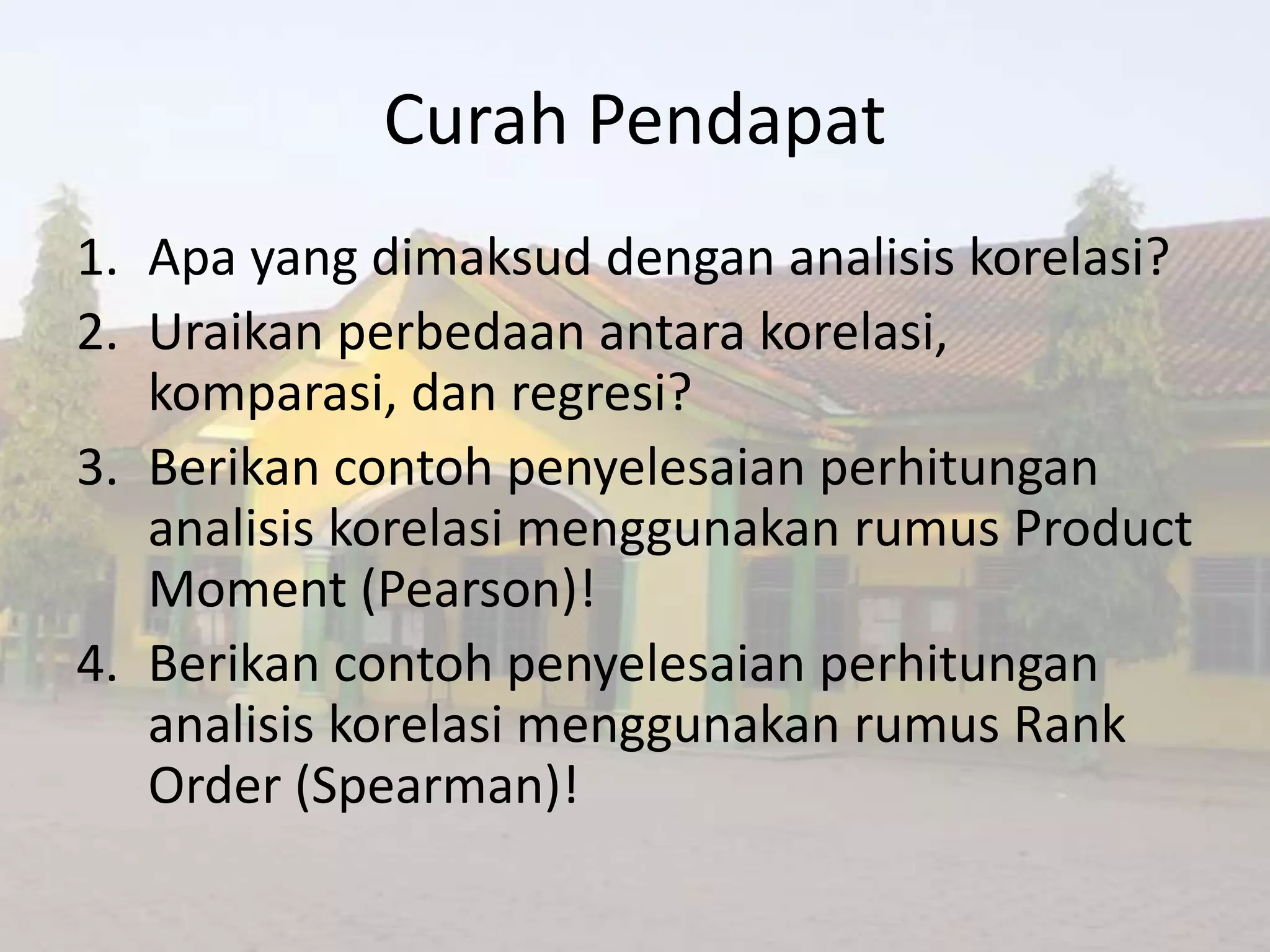 teknik analisis korelasi sampel kecil | PPTX