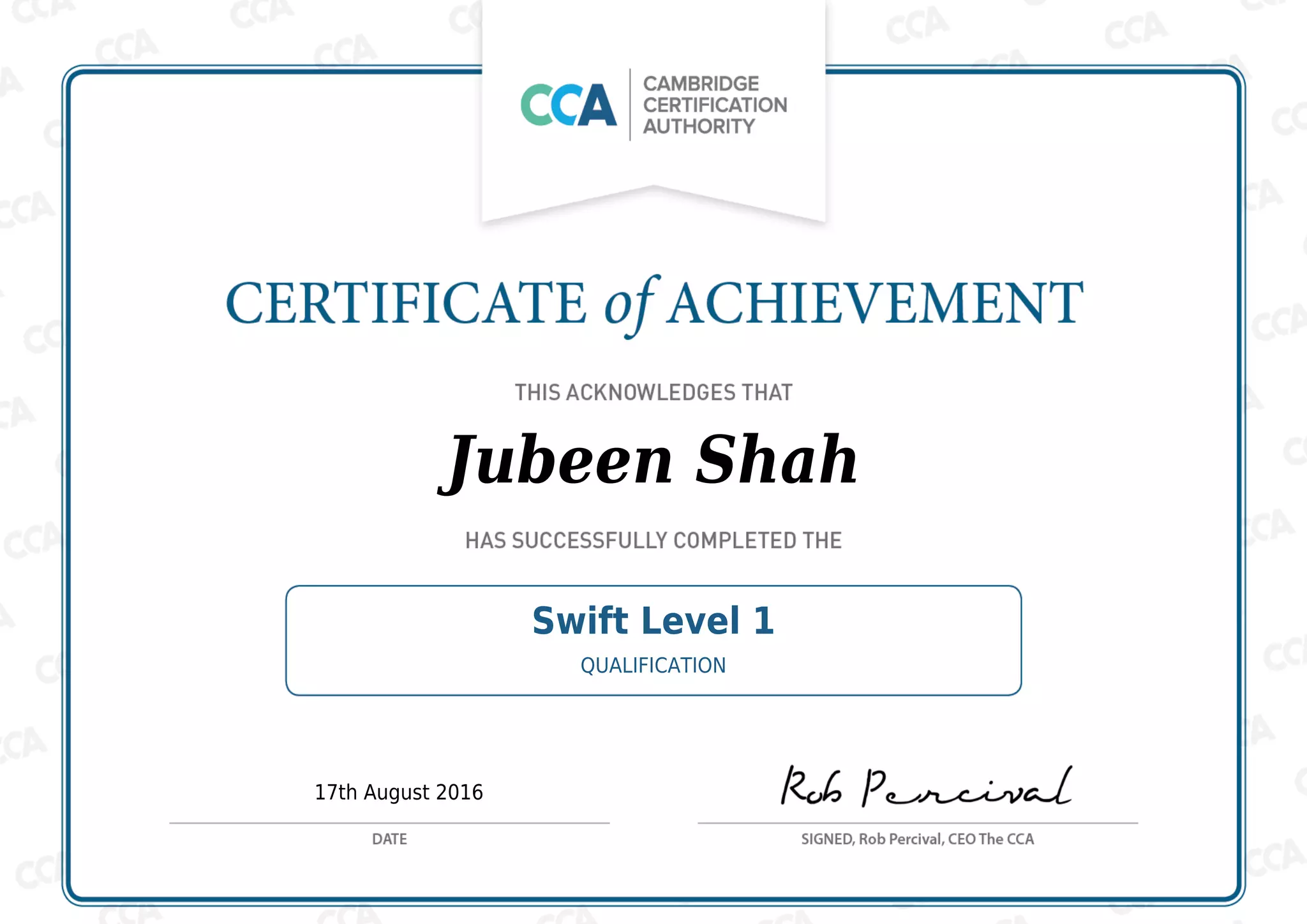 CCA-Certificate-Swift Level 1 | PDF