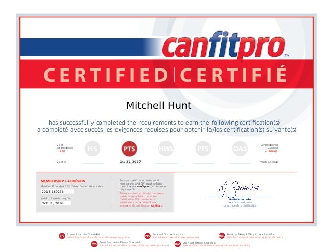 CanFitPro Certificate