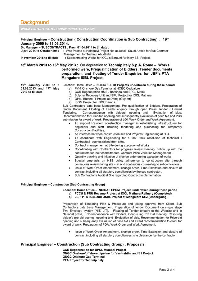 CV Vinod Kumar Technip | DOC