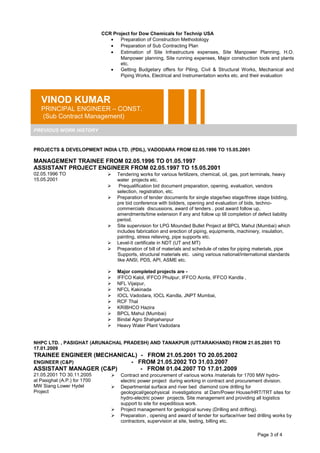 CV Vinod Kumar Technip | DOC