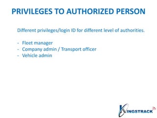 KINGSTRACK VTS PPT | PPTX