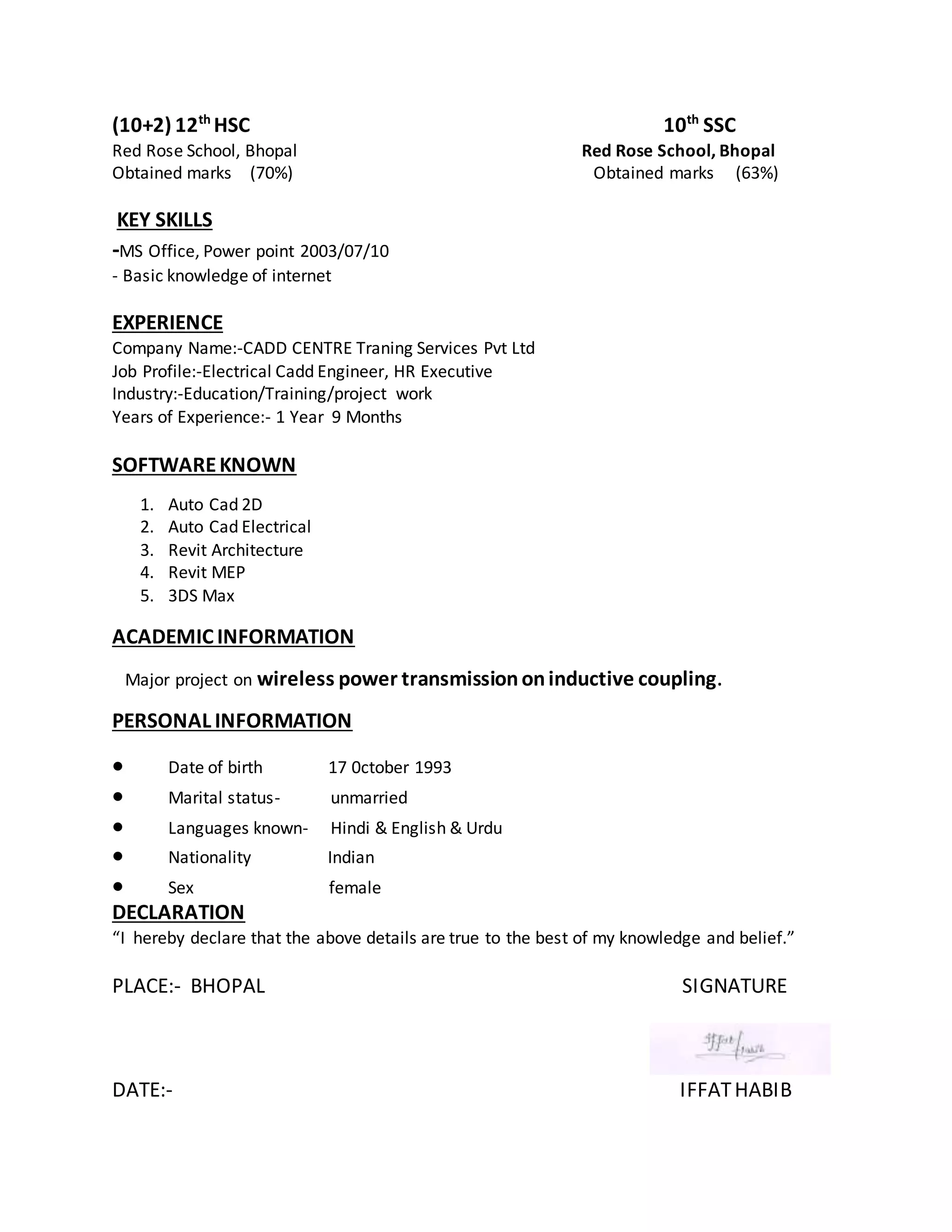 Iffat Resume | DOCX
