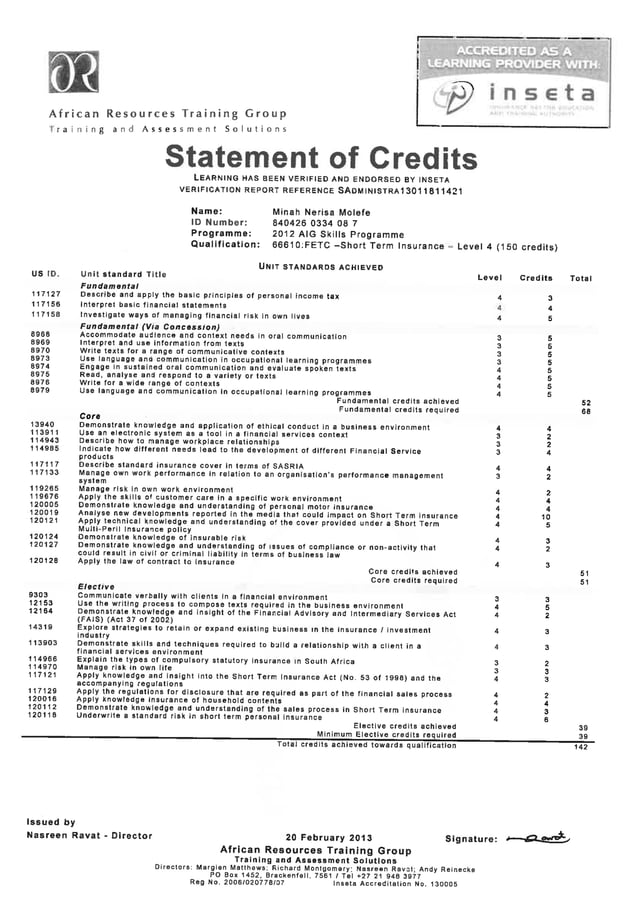 FAIS Certification | PDF