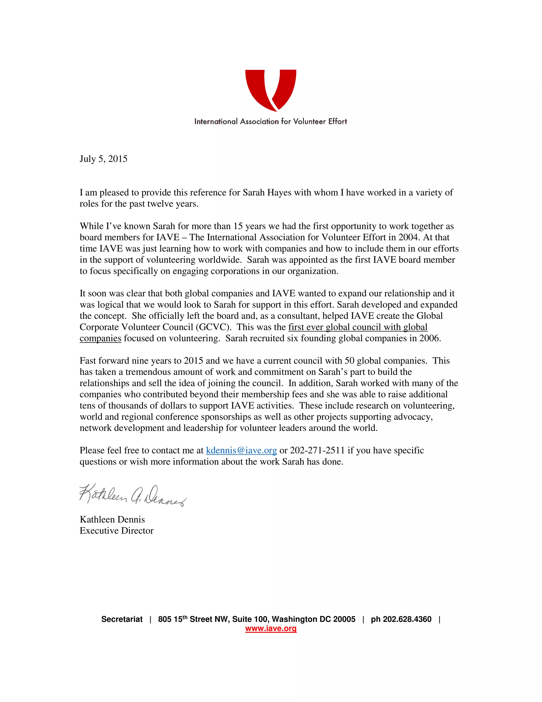 IAVE reference letter for Sarah 7 5 15 | PDF