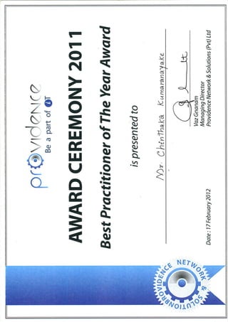 Award - Best Practitioner of the year | PDF