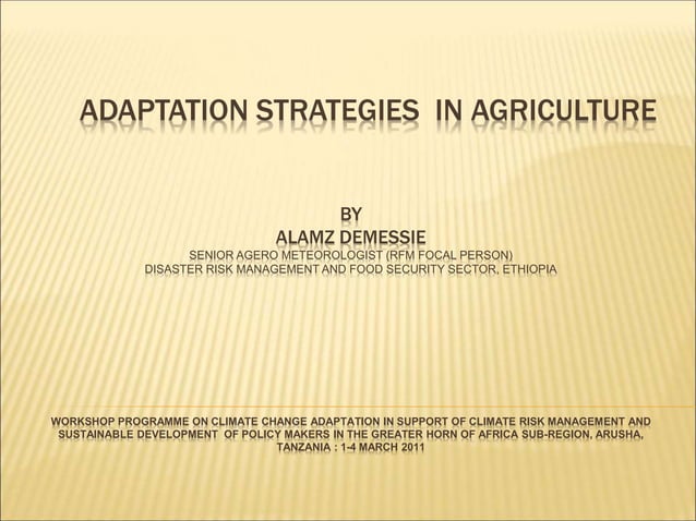 Adaptation Strategies in Agriculture_Almaz | PPTX | Agriculture ...