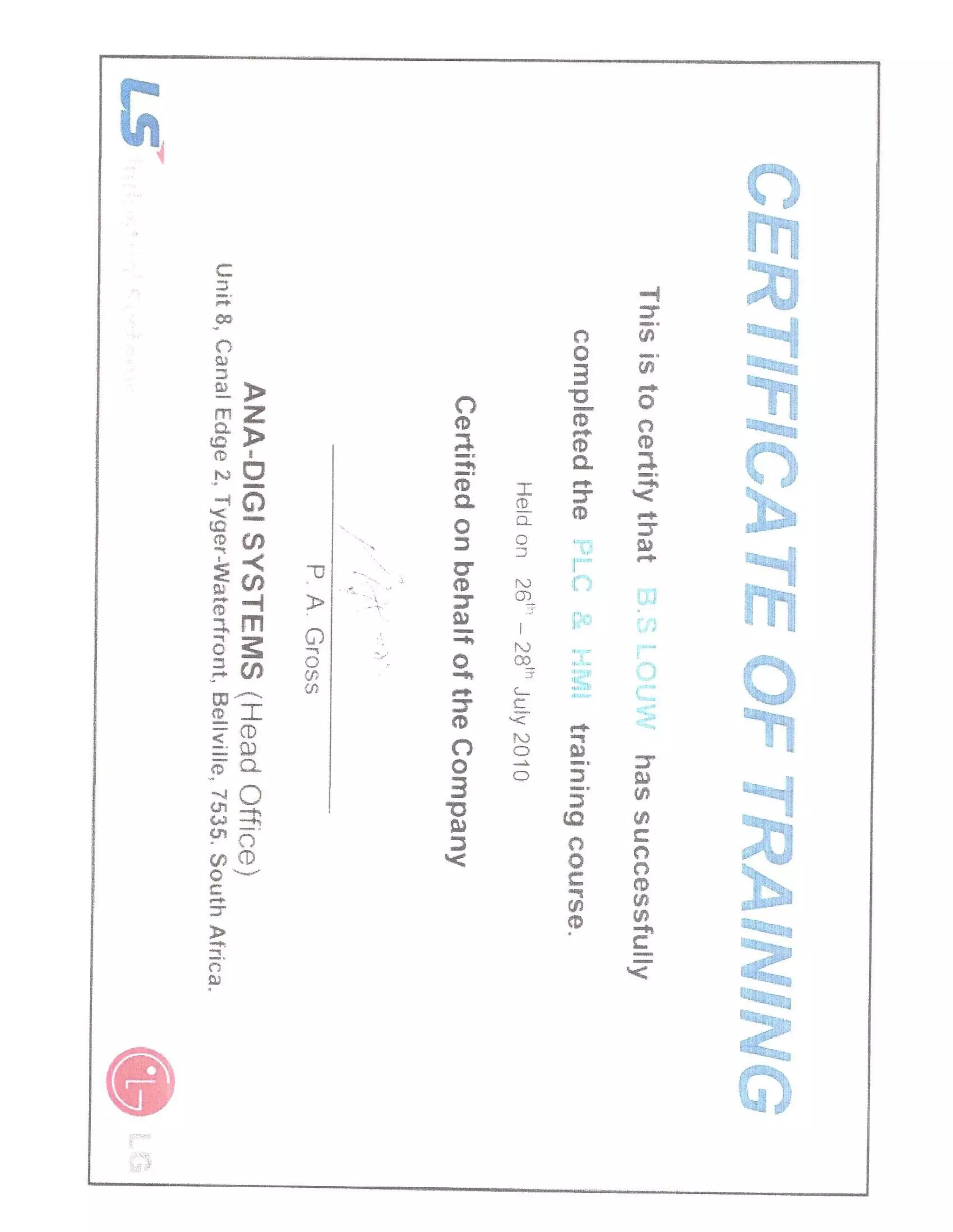 Eca, Plc and Hmi training [679127] | PDF