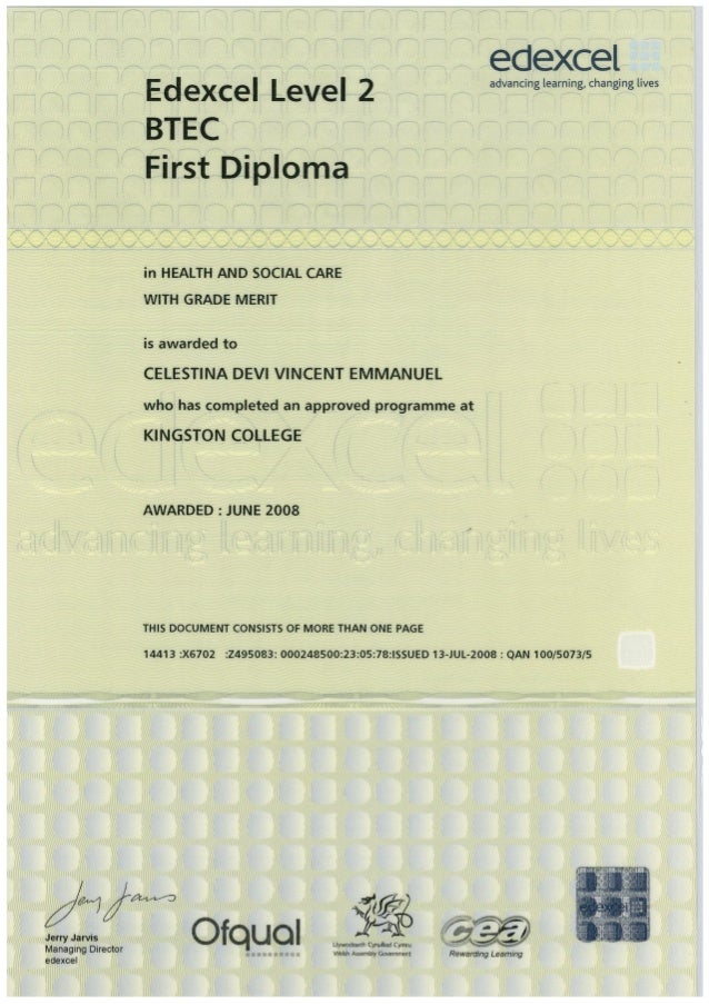Edexcel Level 2_First Diploma