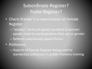 The Female Register | PPTX