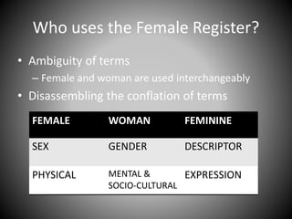 The Female Register | PPTX