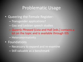 The Female Register | PPTX