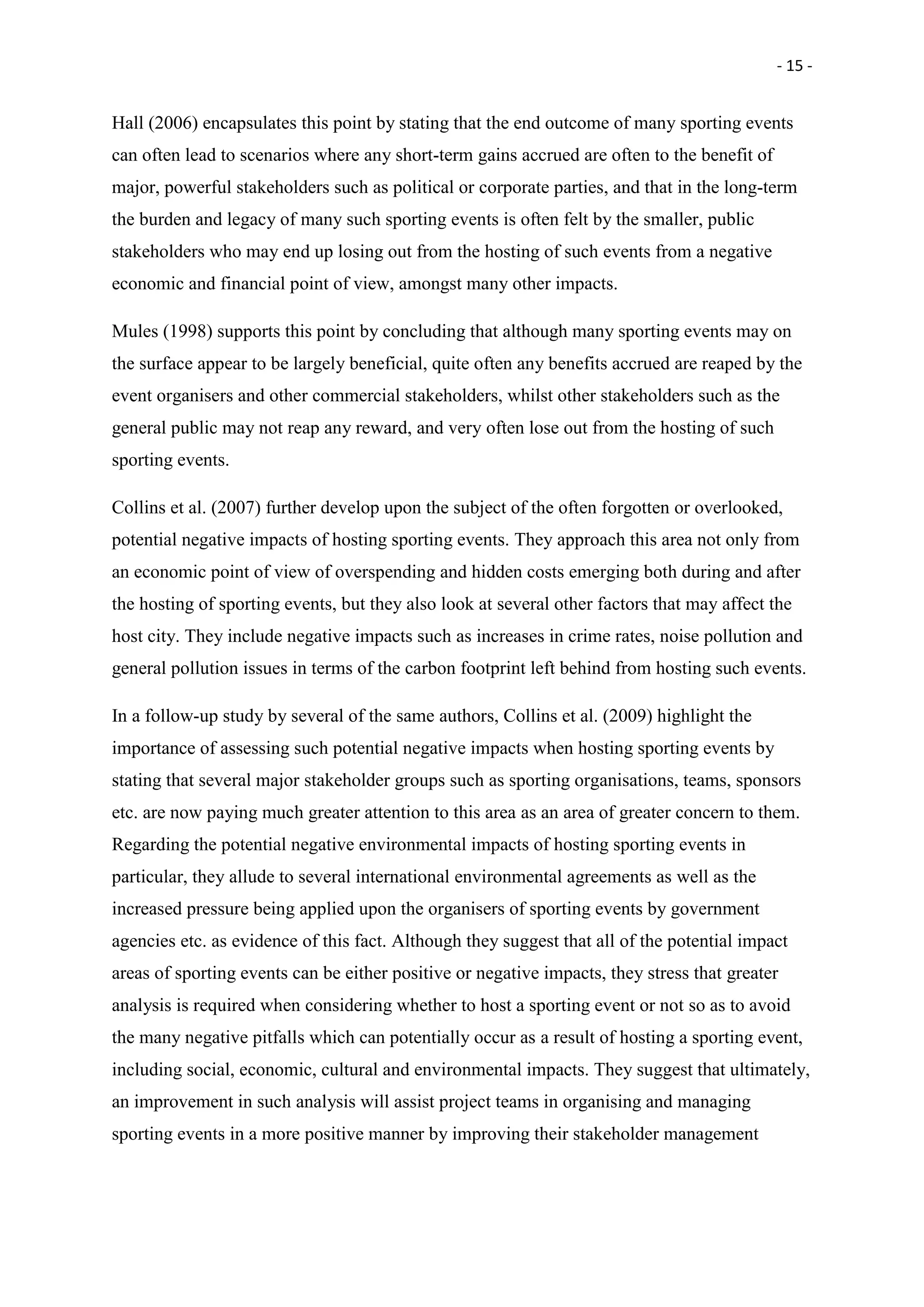 Thesis - External Stakeholder involvement in the Sporting Event process ...