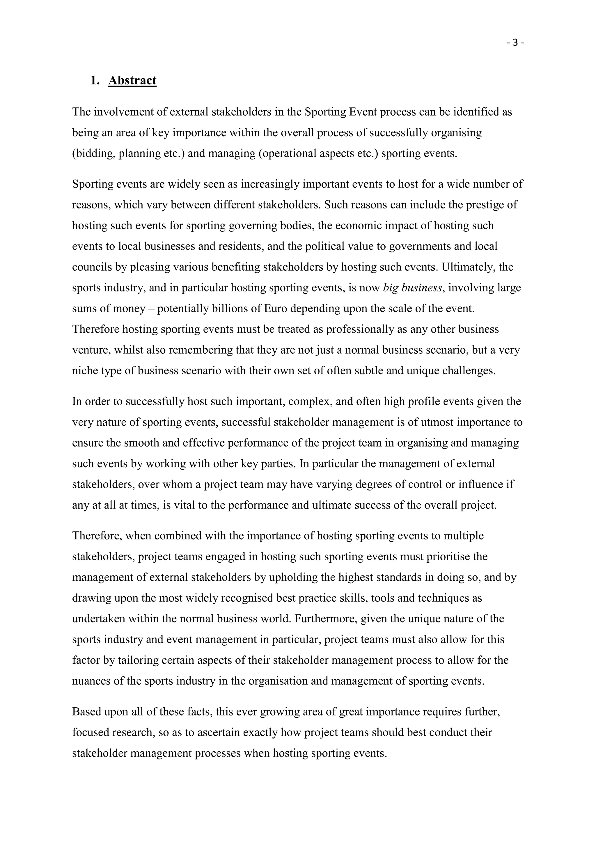 Thesis - External Stakeholder involvement in the Sporting Event process ...