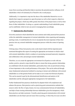 Thesis - External Stakeholder involvement in the Sporting Event process ...