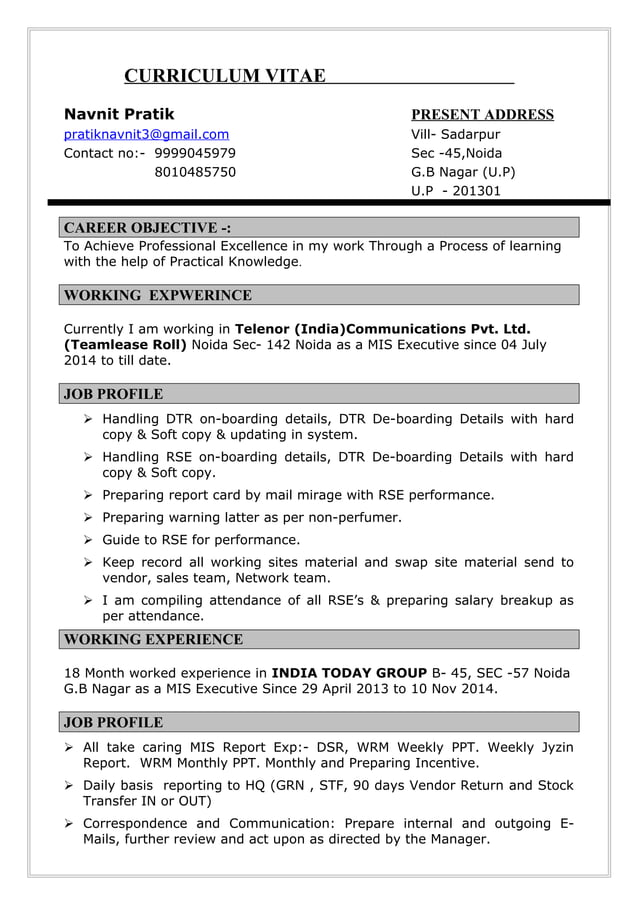 Navnit Pratik Resume | PDF