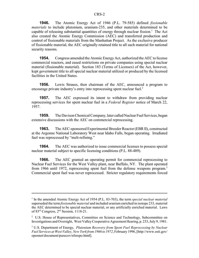 RS22542 Nuclear Fuel Reprocessing | PDF