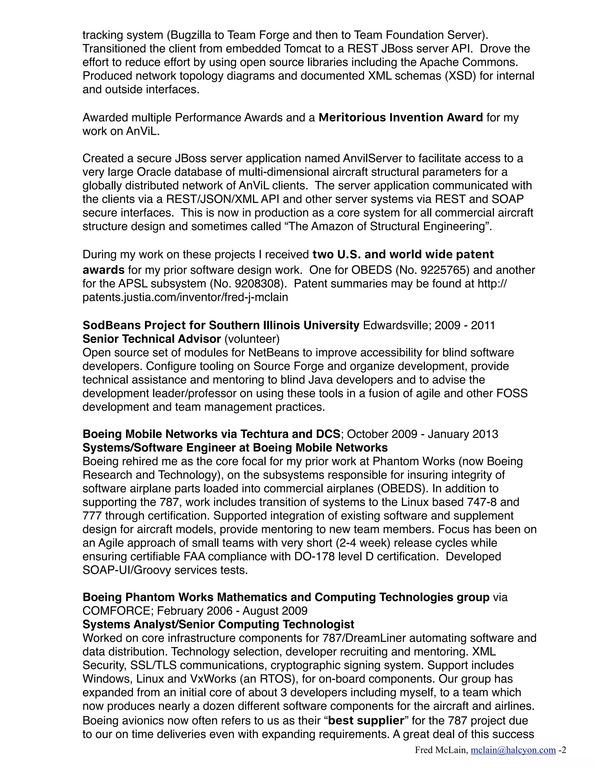 FredMcLainResumeB | PDF