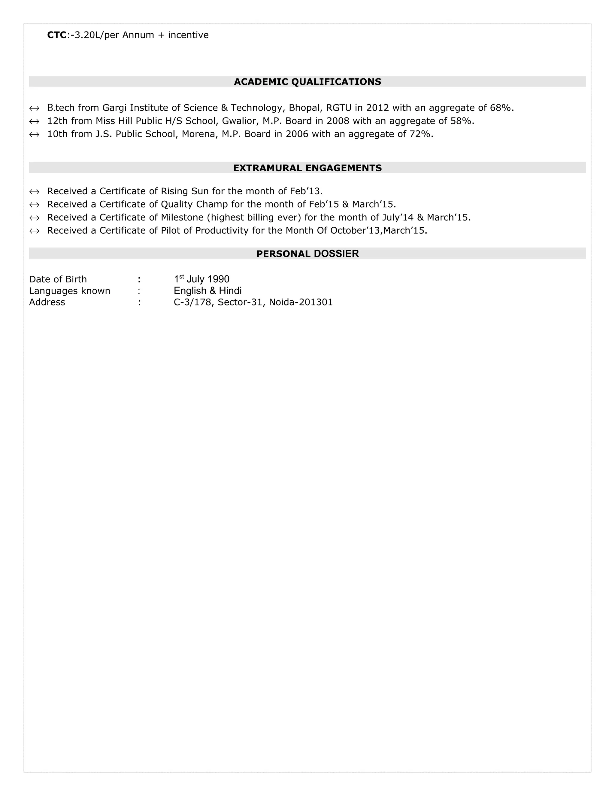 Umesh Resume | DOC | Business Administration | Business