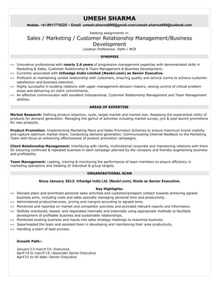 Umesh Resume | DOC | Business Administration | Business