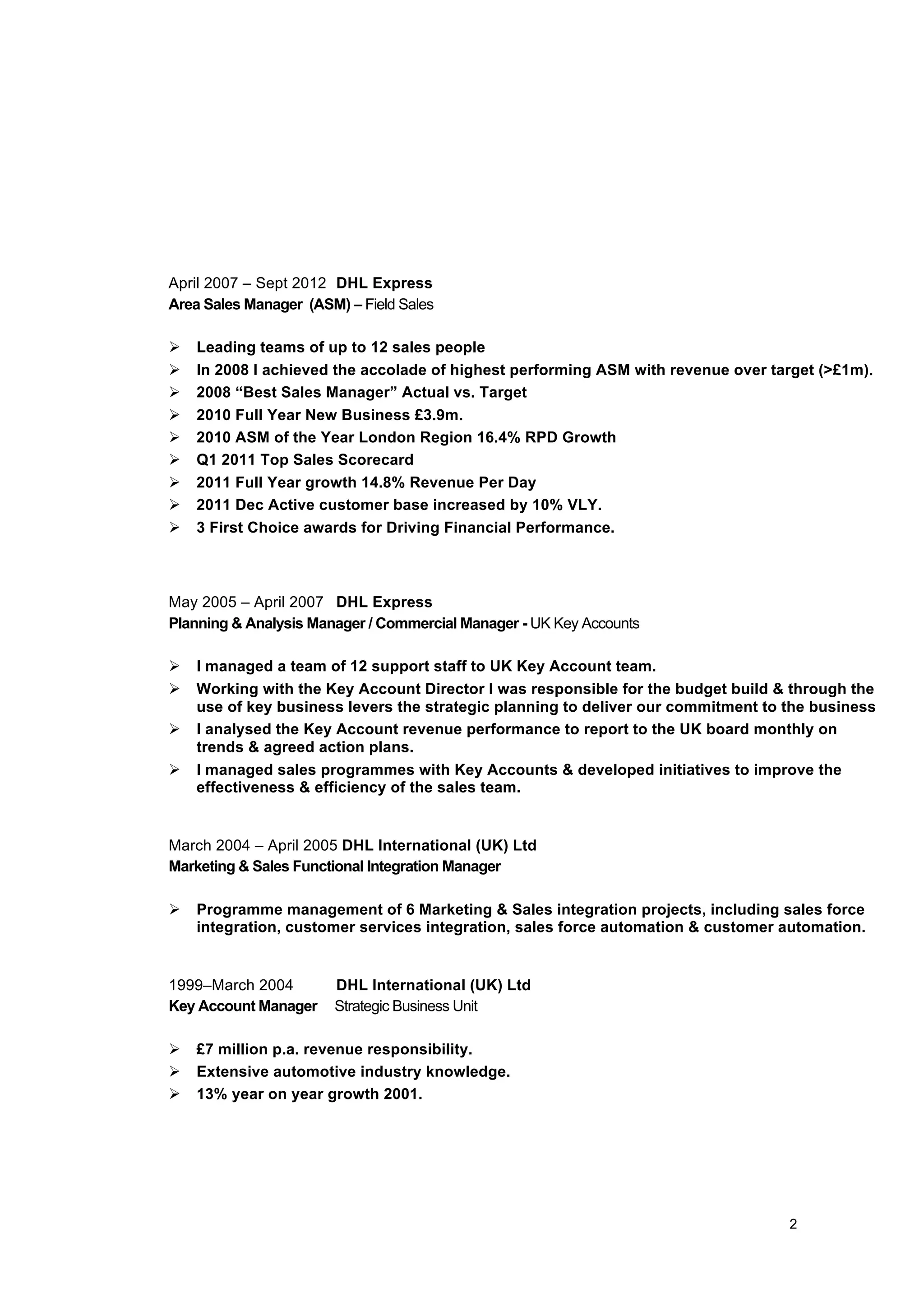 CV Gary Bridle February 15 | PDF