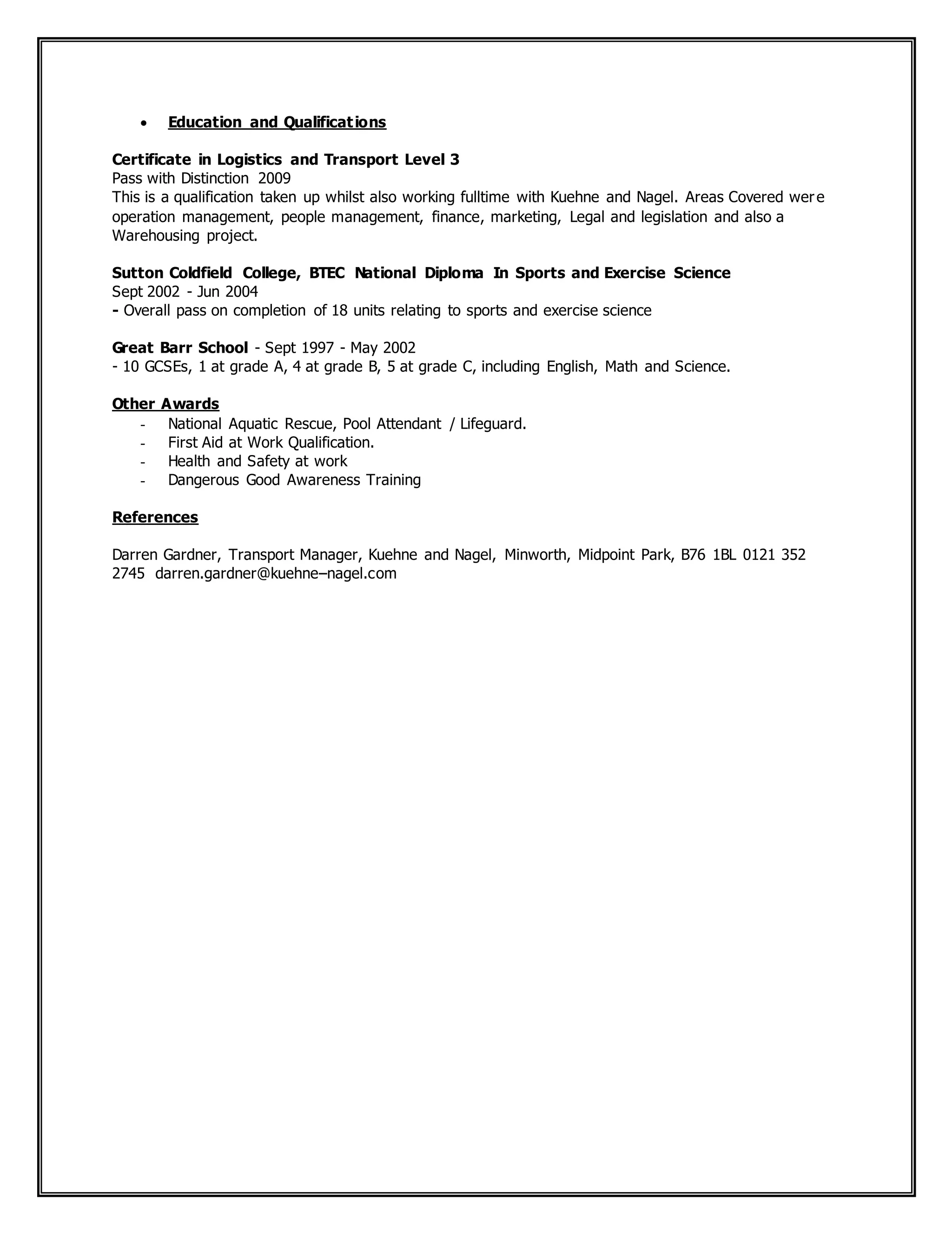 Richard Maher CV | DOCX