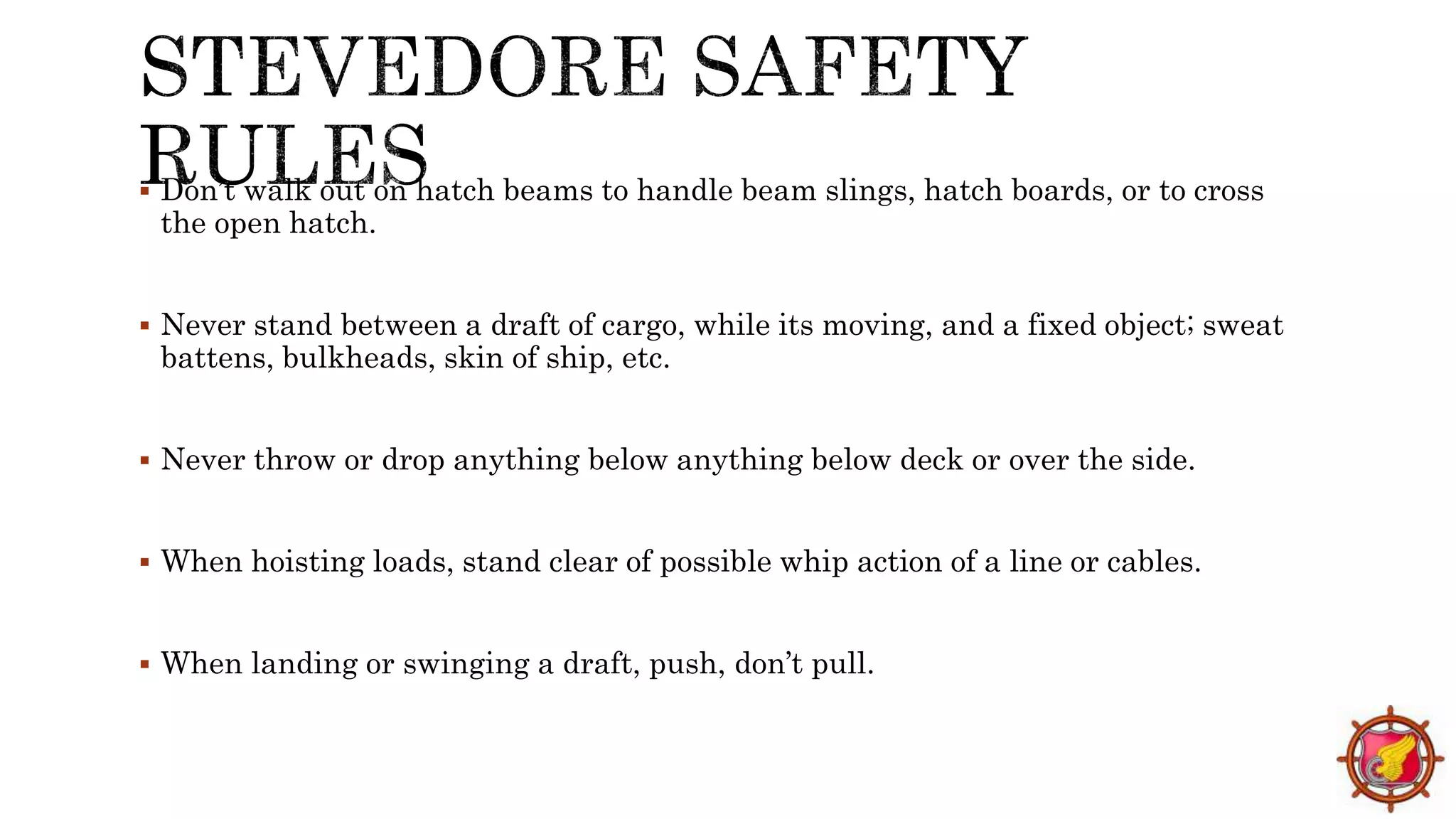 Stevedore safety rules | PPTX