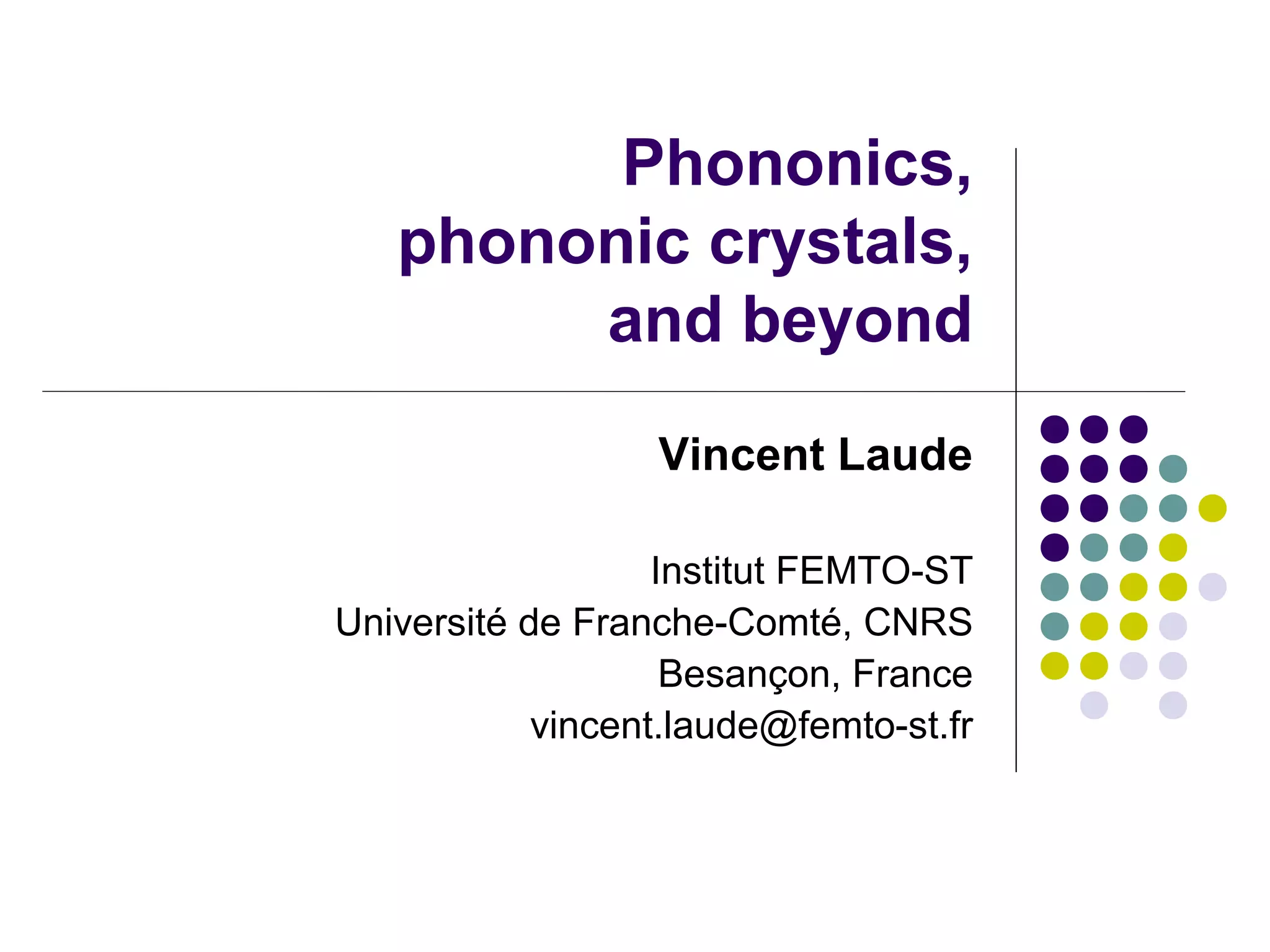 Phononics and phononic crystals | PDF