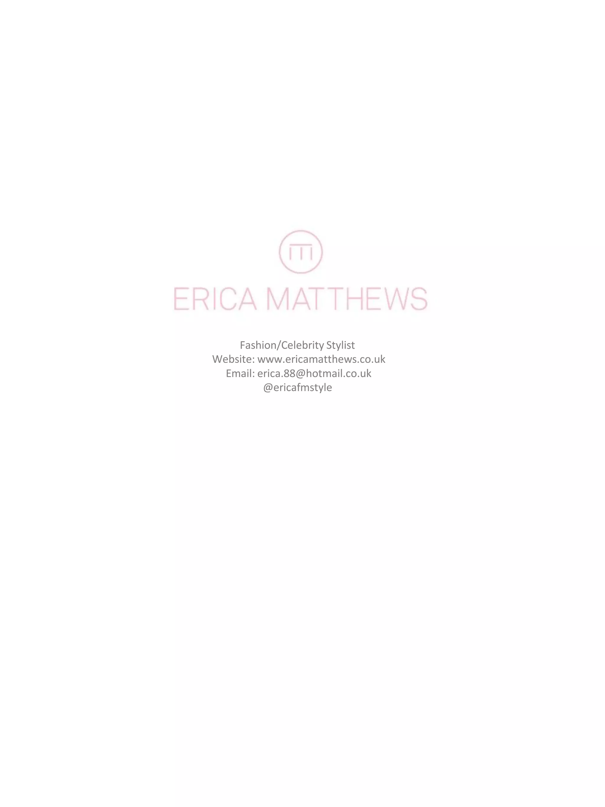Erica Matthews Portfolio (1) | PDF | Celebrity Style | Pop Culture