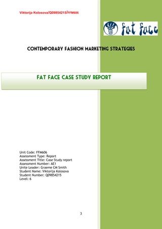Fat Face Case Study Report | PDF