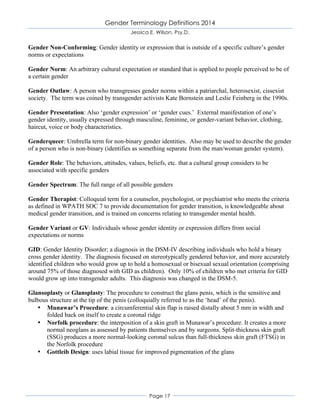Gender Terminology Definitions 2014 | PDF