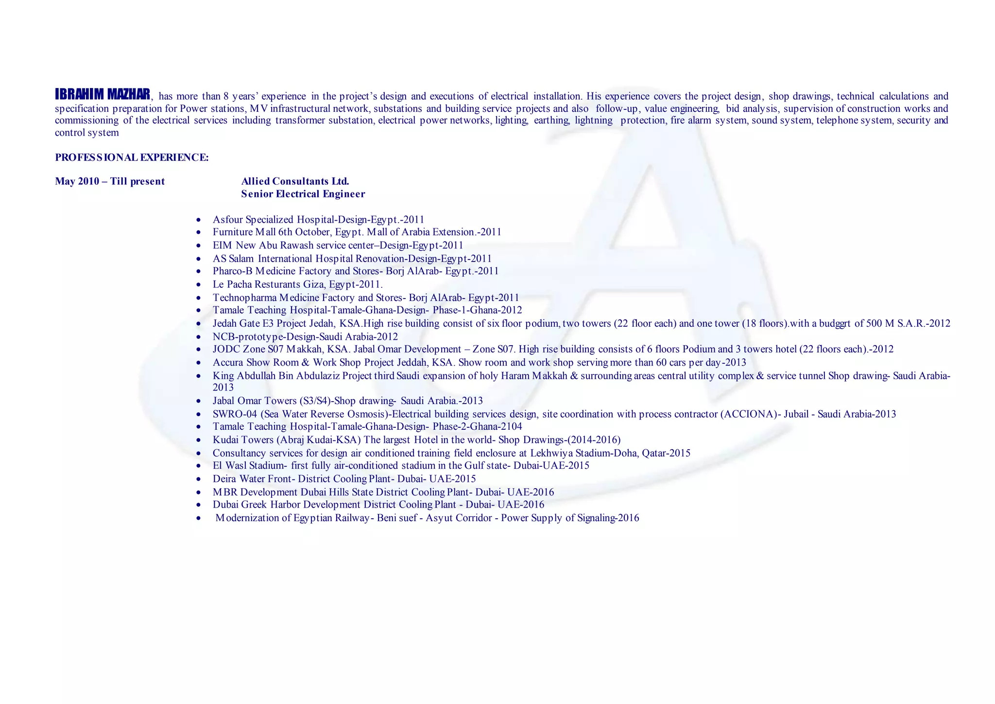 Ibrahim Mazhar CV | DOCX