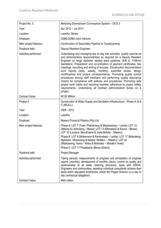 Makhate CV - Jun 2015 | PDF